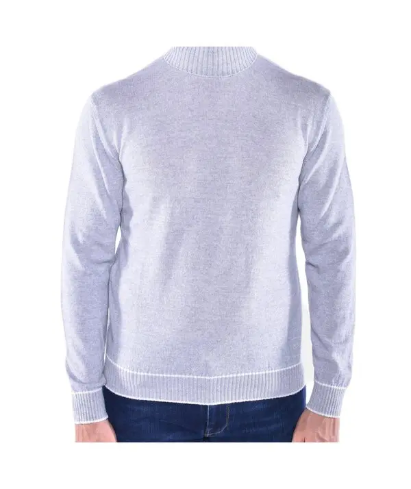 Eleventy Embroidered Turtleneck Knitted Sweater - Blue