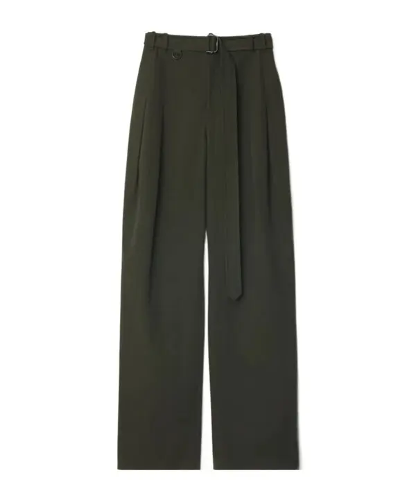 Burberry Pleated Belted Trousers - Black