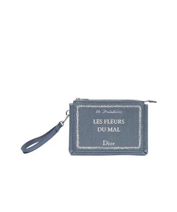 Dior A5 Triangle Pouch - Blue/white
