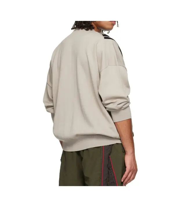 Martine Rose Striped Zip-up Cardigan - Beige/black