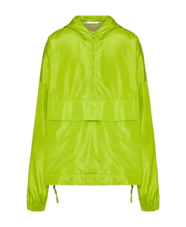 Valentino Garavani Hooded Windbreaker Jacket - Green