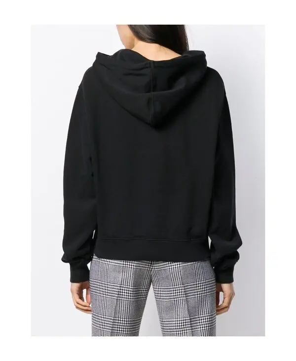 Off-White Logo Character Printed Hooded Hoodie - Black