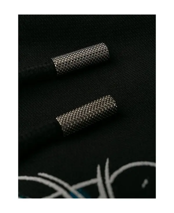 Off-White Logo Character Printed Hooded Hoodie - Black