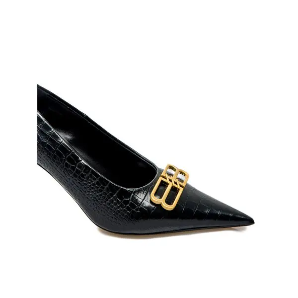 Balenciaga Bb Logo Plaque Pointed Toe Pumps - Black