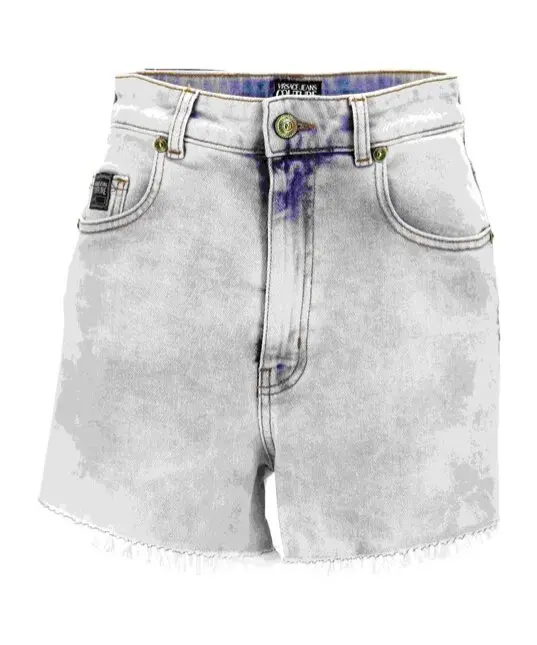 Versace Denim Shorts With Belt Loops - White