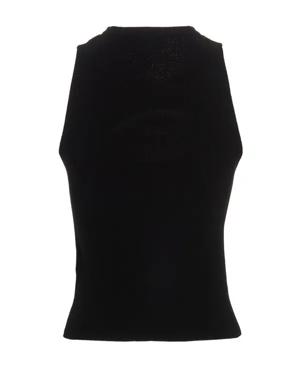 DIESEL® Logo Plaque Cut-out Knitted Top