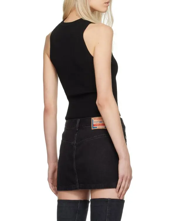 DIESEL® Logo Plaque Cut-out Knitted Top