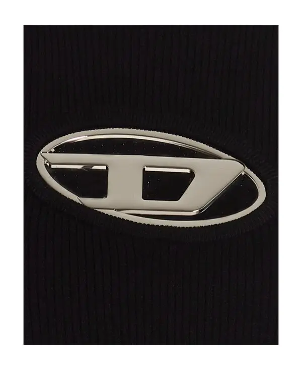 DIESEL® Logo Plaque Cut-out Knitted Top