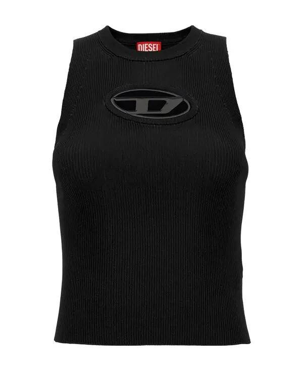DIESEL® Logo Plaque Cut-out Knitted Top