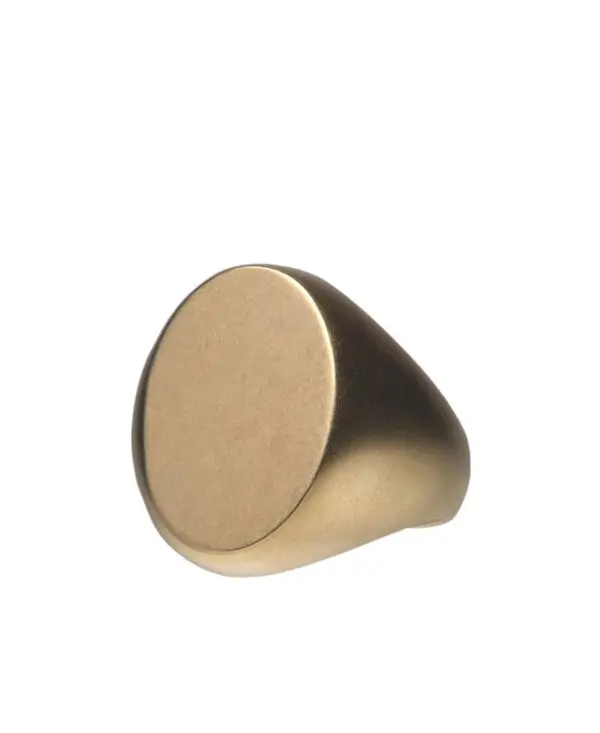 MAISON MARGIELA Logo-engraved Brushed Finish Signet Ring - Yellow