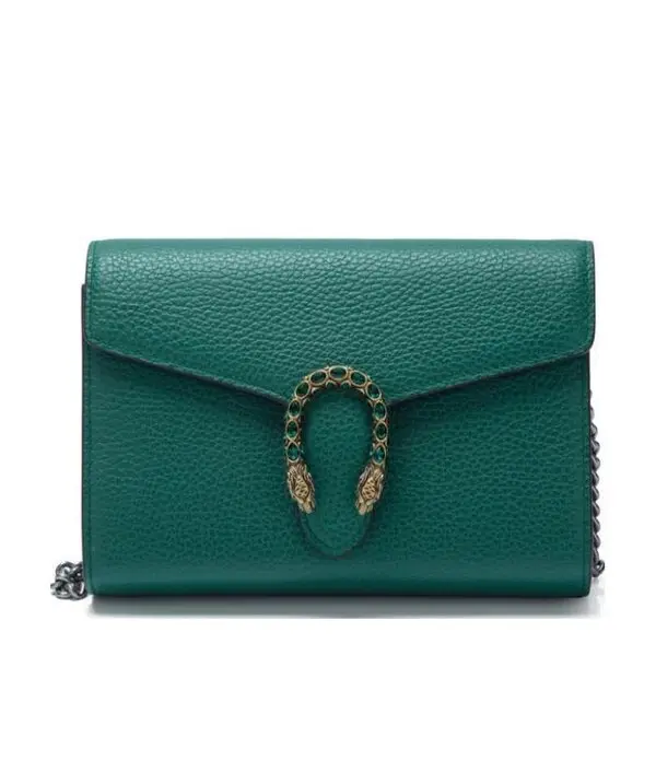 Gucci Dionysus Woc Shoulder Bag With Tiger Head Buckle - Green