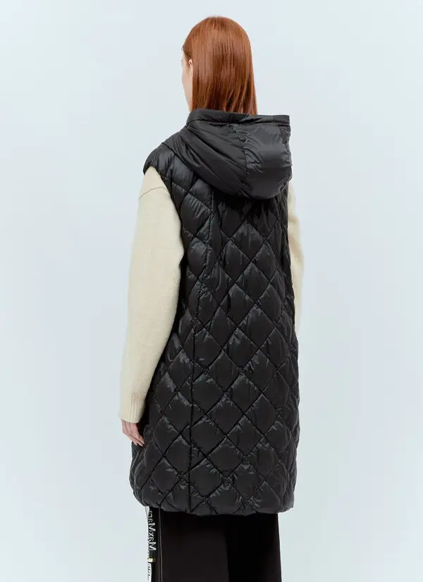 Max Mara Quilted Down Vest - Black