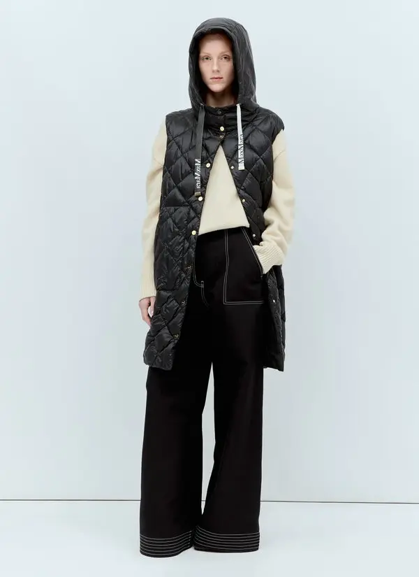 Max Mara Quilted Down Vest - Black
