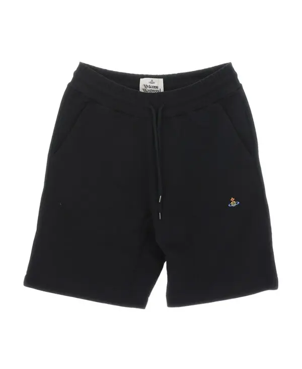 VIVIENNE WESTWOOD Embroidered Orb Cotton Shorts - Black