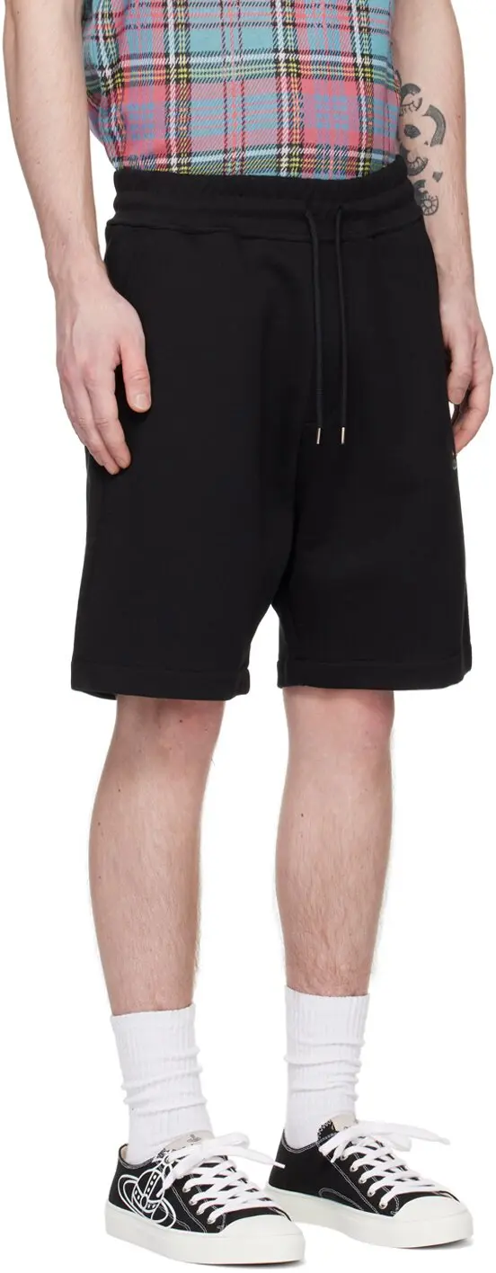 VIVIENNE WESTWOOD Embroidered Orb Cotton Shorts - Black