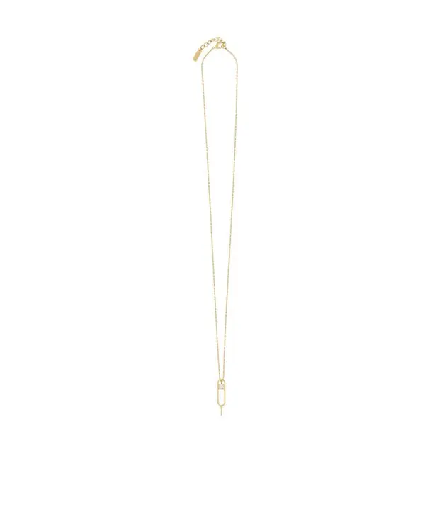 Saint Laurent Sim Key And Rhinestone Charm Necklace - Yellow