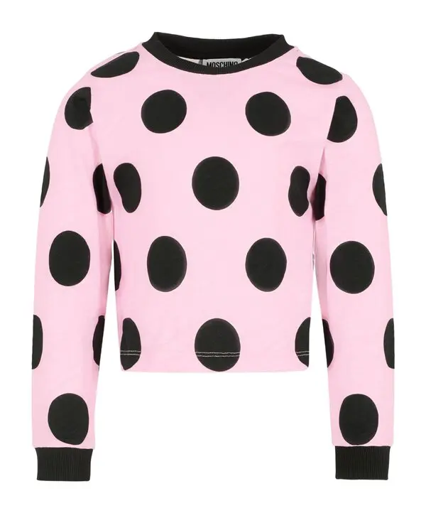 Moschino Polka Dot Long Sleeve T-shirt - Pink