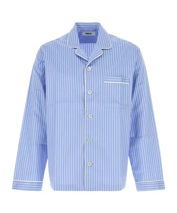 TEKLA Sateen Pyjama Shirt - Blue