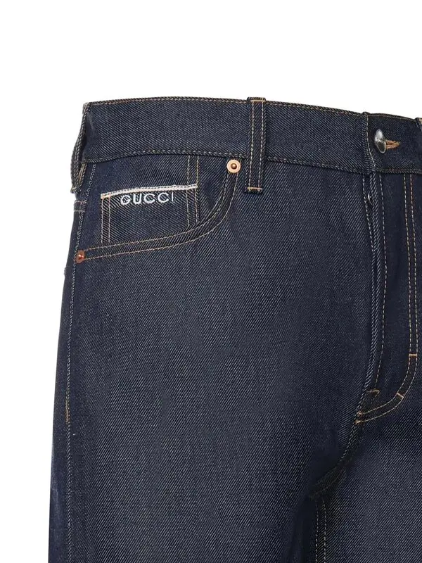 Gucci Logo Patch Denim Trousers