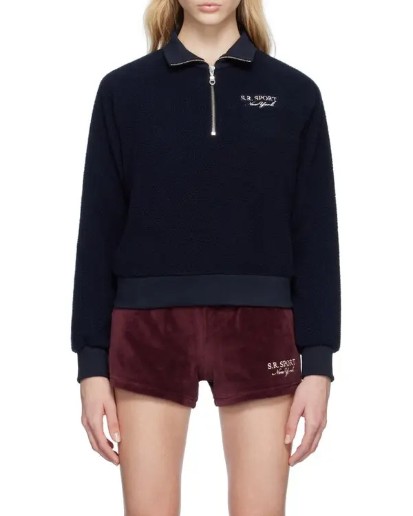 SPORTY  RICH Sporty & Rich Half-zip Fleece Sweatshirt