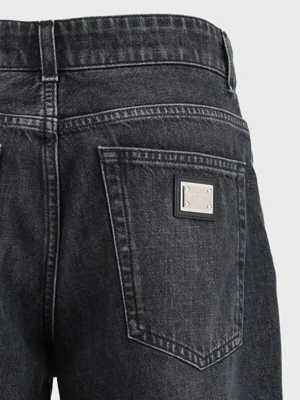 Dolce & Gabbana Logo Plaque Straight Leg Jeans