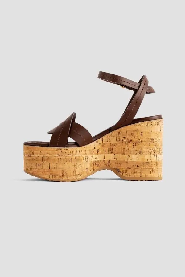 GIANVITO ROSSI Crossover Platform Sandals - Brown