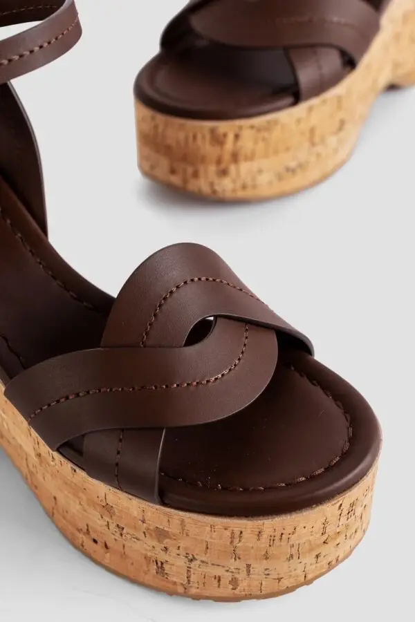 GIANVITO ROSSI Crossover Platform Sandals - Brown