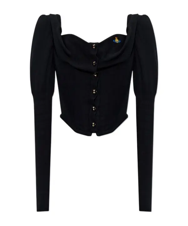 VIVIENNE WESTWOOD Bea Puff-sleeve Corset Top - Black