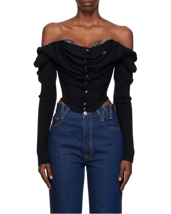 VIVIENNE WESTWOOD Puff-sleeved Corset Cardigan