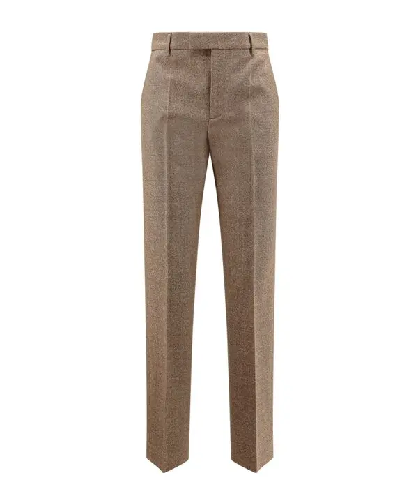 MAISON MARGIELA Textured Wool Tailored Trousers - Beige