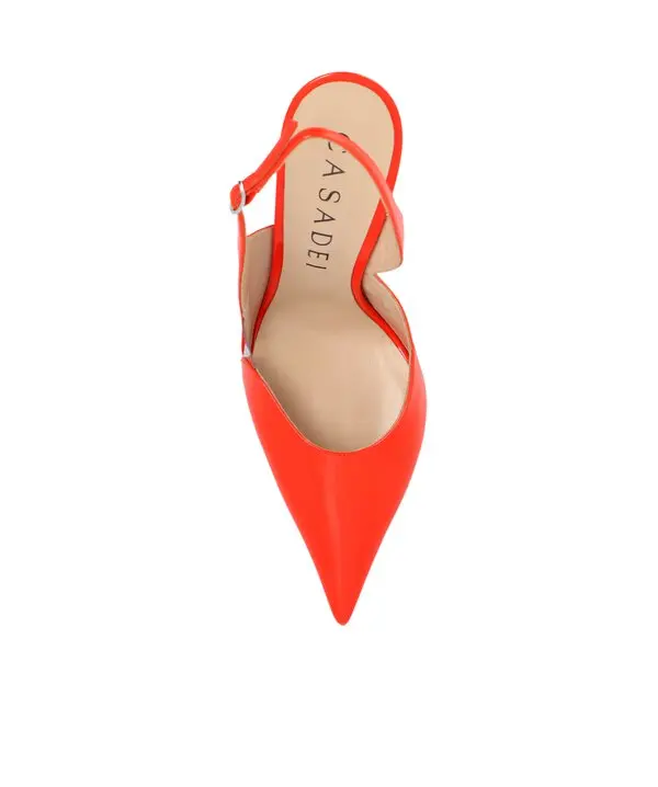 Casadei Pointed Toe Slingback Pumps - Red
