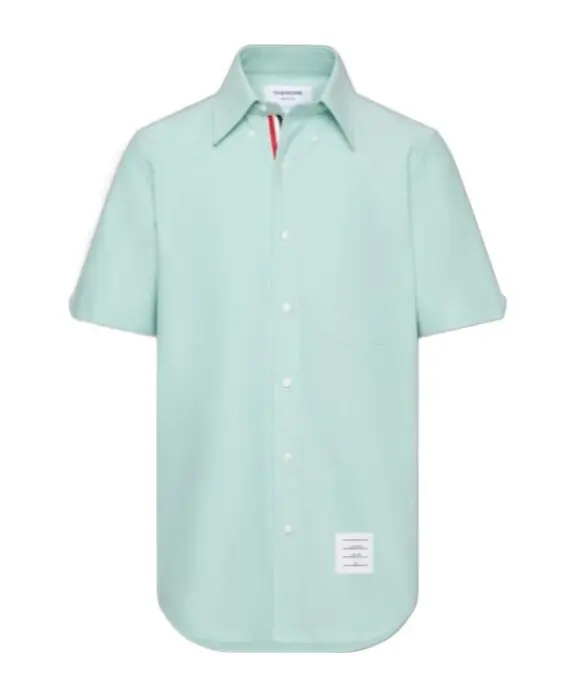 Thom Browne Patch-pocket Short-sleeve Shirt - Blue