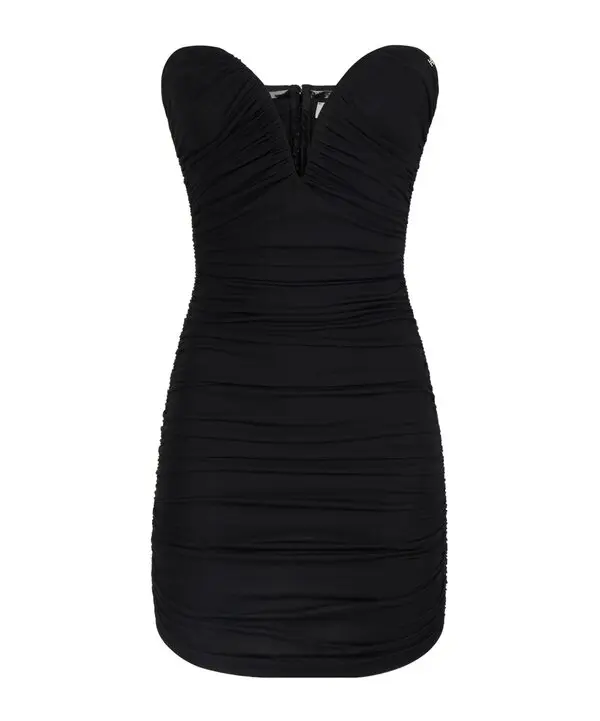 Elisabetta Franchi Strapless Sweetheart Neckline Gathered Mini Dress