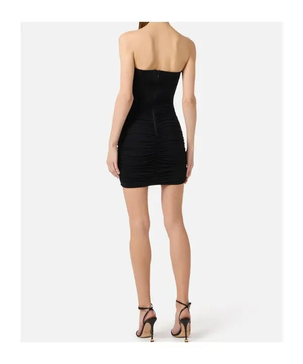 Elisabetta Franchi Strapless Sweetheart Neckline Gathered Mini Dress