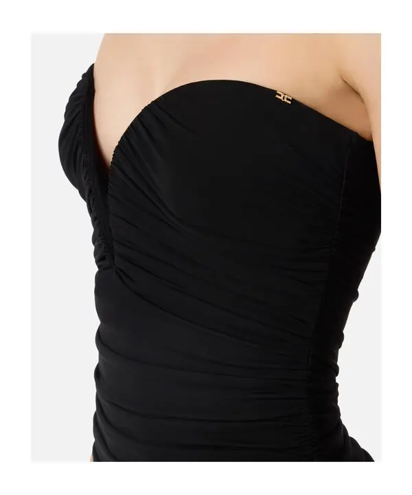 Elisabetta Franchi Strapless Sweetheart Neckline Gathered Mini Dress