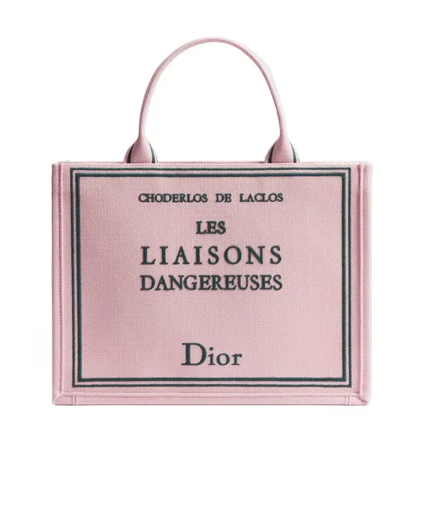 Dior Medium Book Tote With Strap - Pink