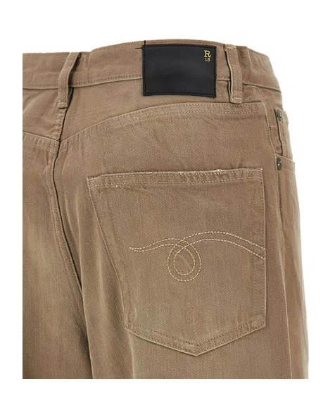 R13 Damon Pleated Jeans - Brown