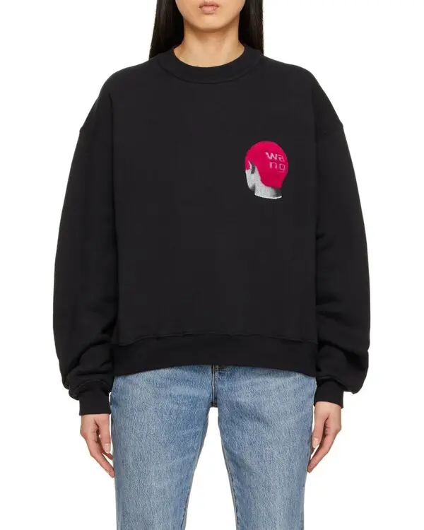 Alexander Wang Terry Cloth Sweatshirt With Logo Detail