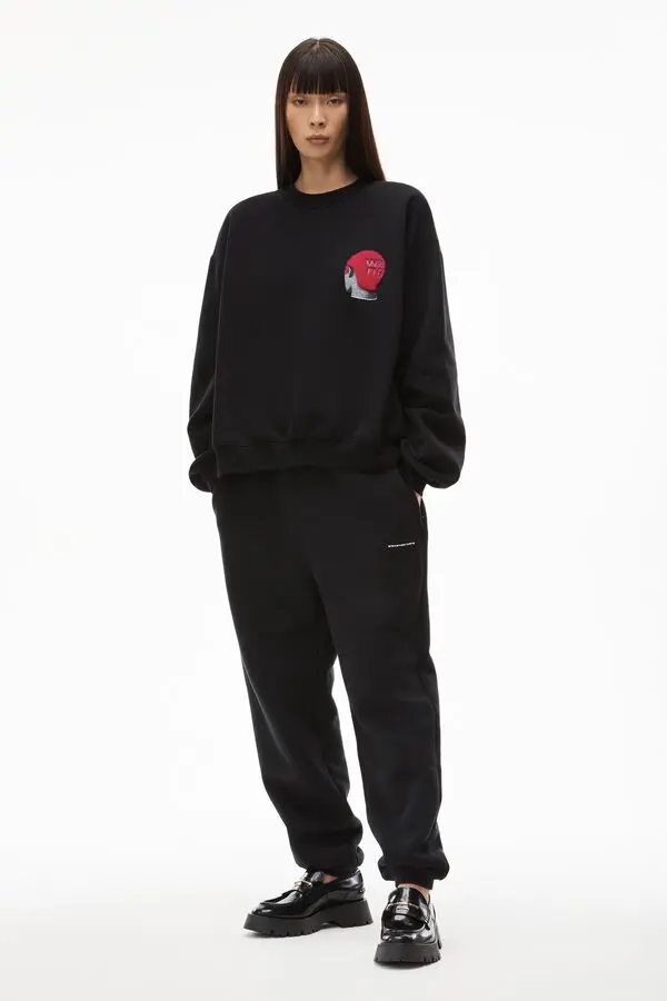 Alexander Wang Terry Cloth Sweatshirt With Logo Detail
