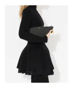 Alaïa Flared Ribbed Knit Zip-up Cardigan With High Collar