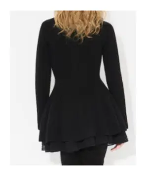 Alaïa Flared Ribbed Knit Zip-up Cardigan With High Collar