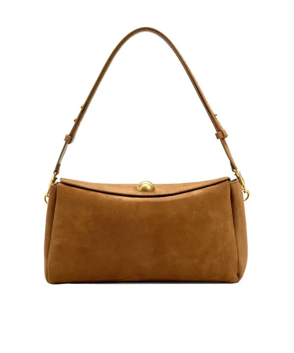 Ami Foldover Top Shoulder Bag - Hazelnut Color
