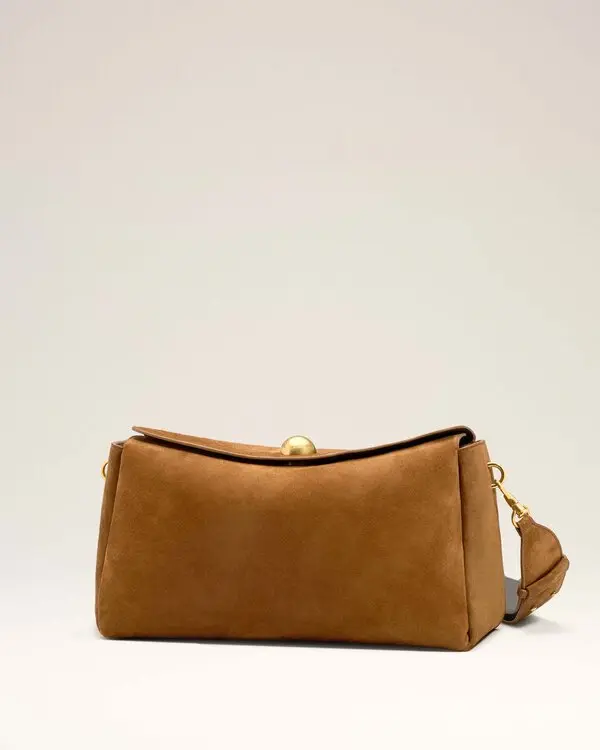 AMI Paris Foldover Top Shoulder Bag - Hazelnut Color