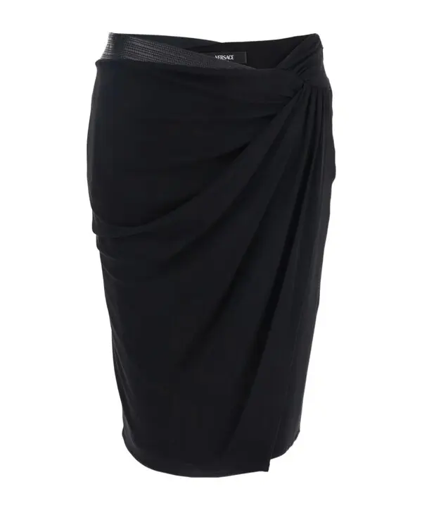 Versace Embellished Draped Skirt