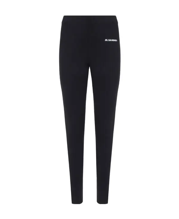 JIL SANDER Logo Printed Leggings - Black