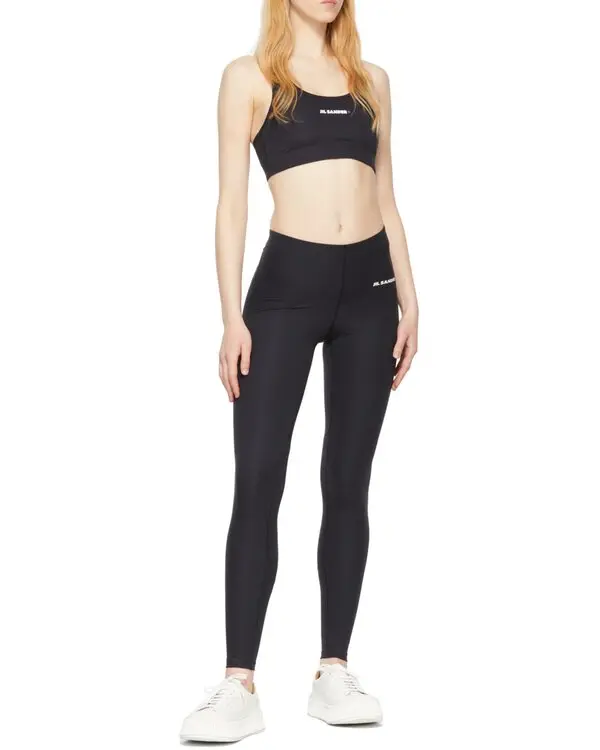 JIL SANDER Logo Printed Leggings - Black