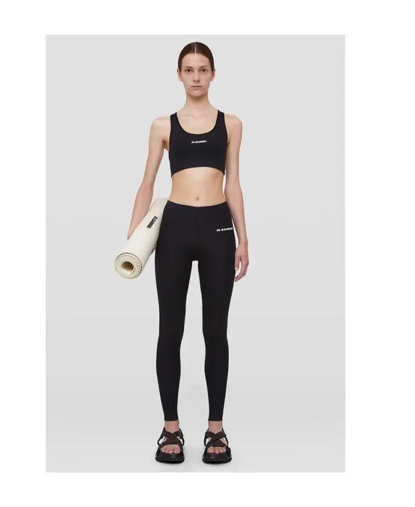 JIL SANDER Logo Printed Leggings - Black