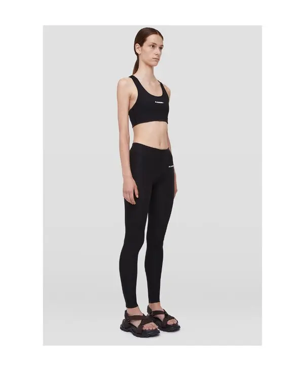 JIL SANDER Logo Printed Leggings - Black