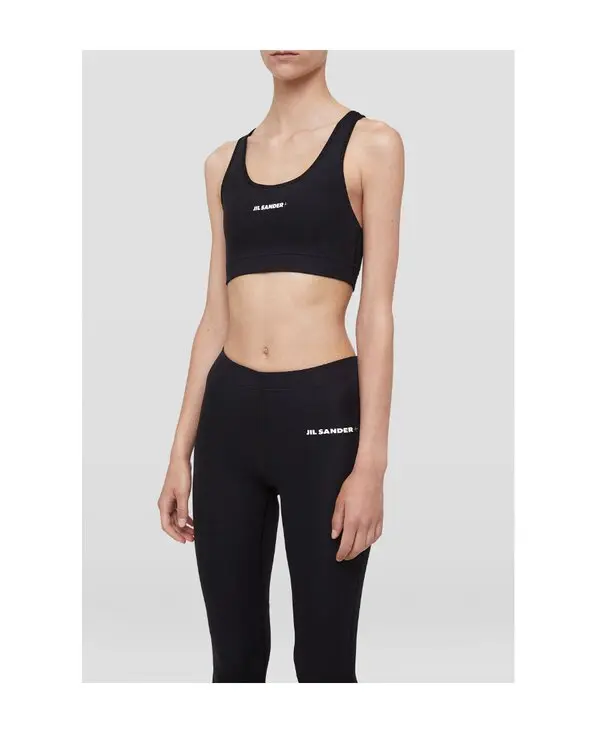 JIL SANDER Logo Printed Leggings - Black