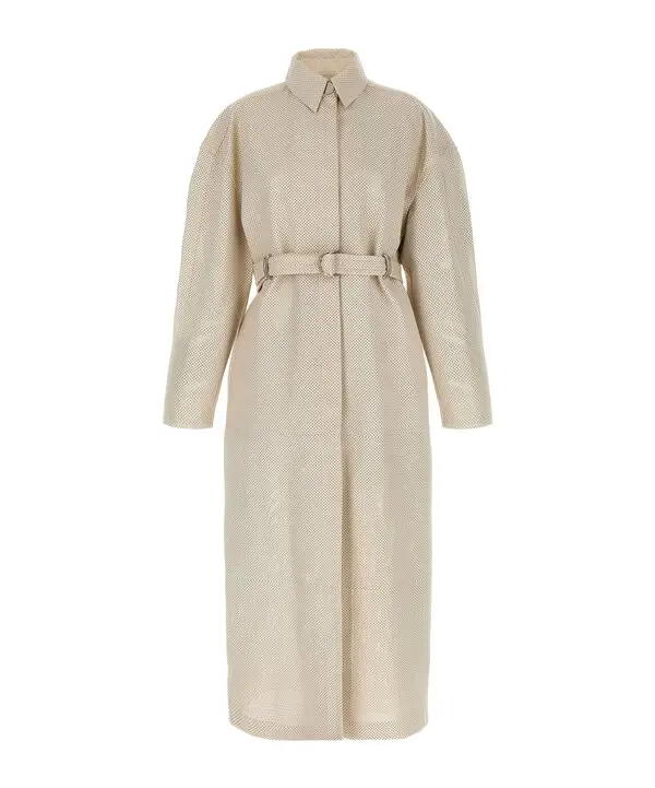 Sportmax Perforated Belted Long-sleeved Coat - No